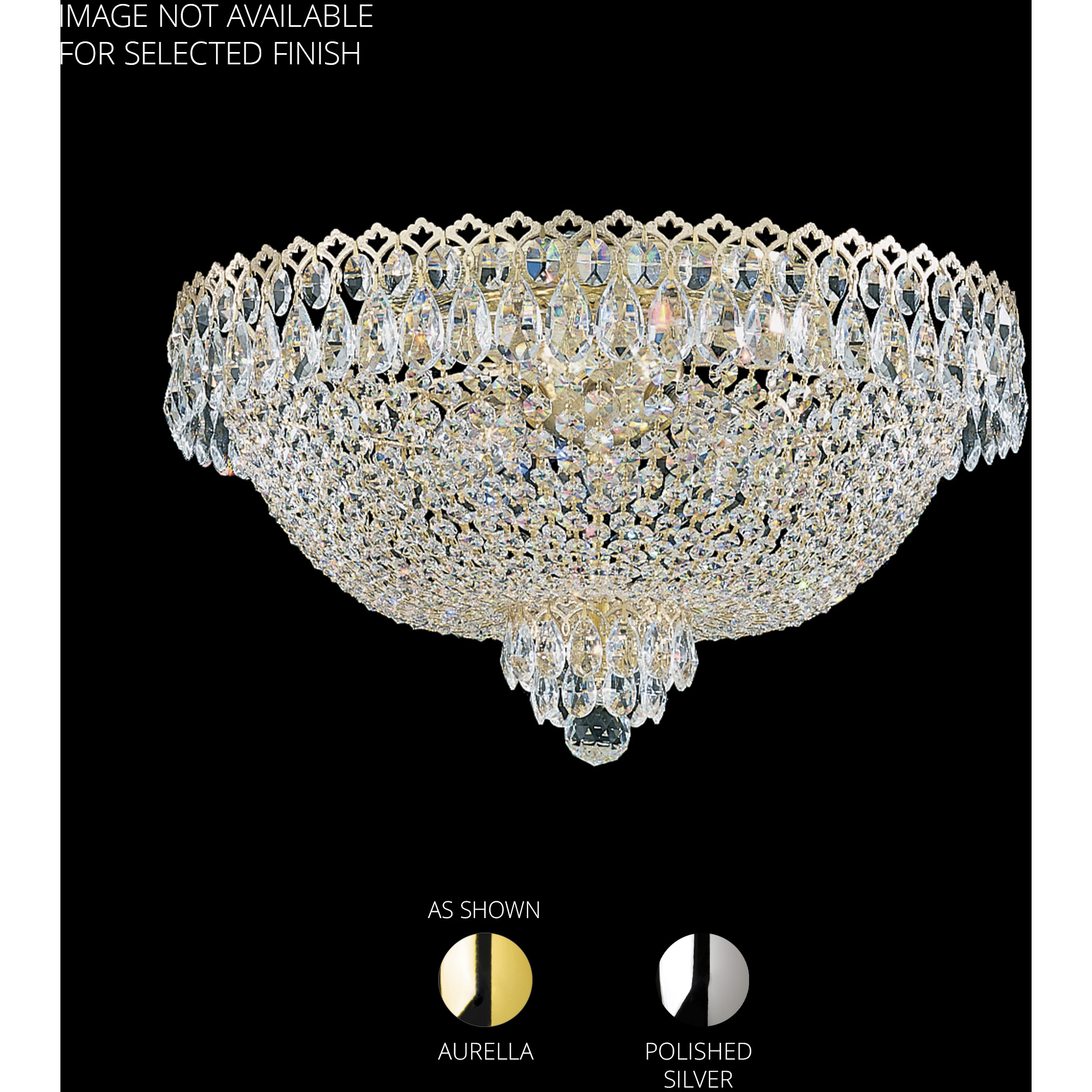 Camelot 6 Light Polished Silver Flush Mount Ceiling Light in Optic