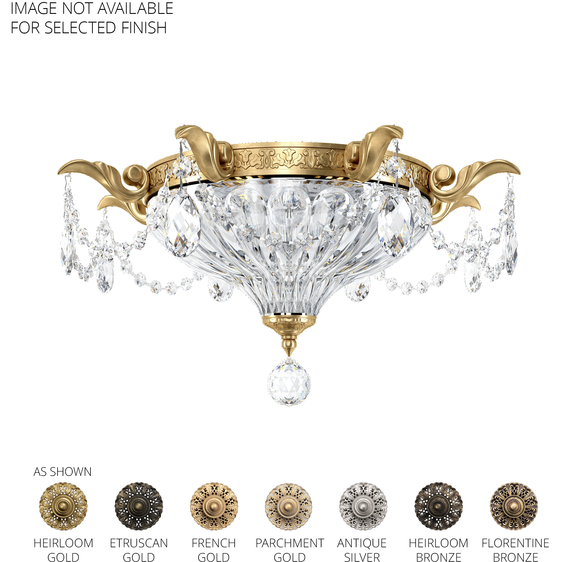 Milano 2 Light Parchment Gold Flush Mount Ceiling Light in Heritage ...